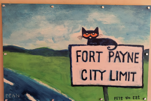 Pete the Cat FP City Limit Sign artwork - Visit Lookout Mountain